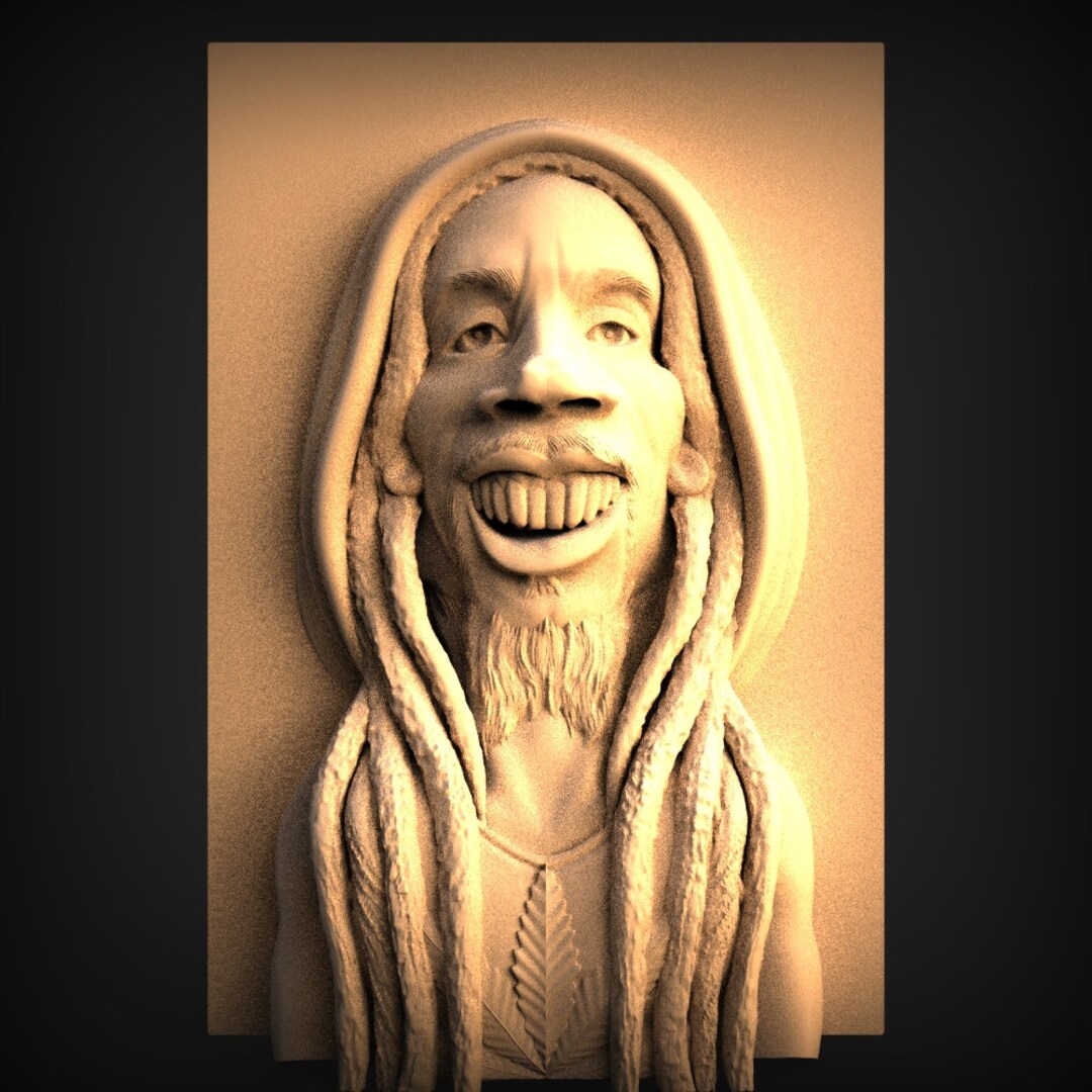 Bob Marley Ganja 3D STL Model, CNC Router Engraver, Artcam, Aspire, CNC ...