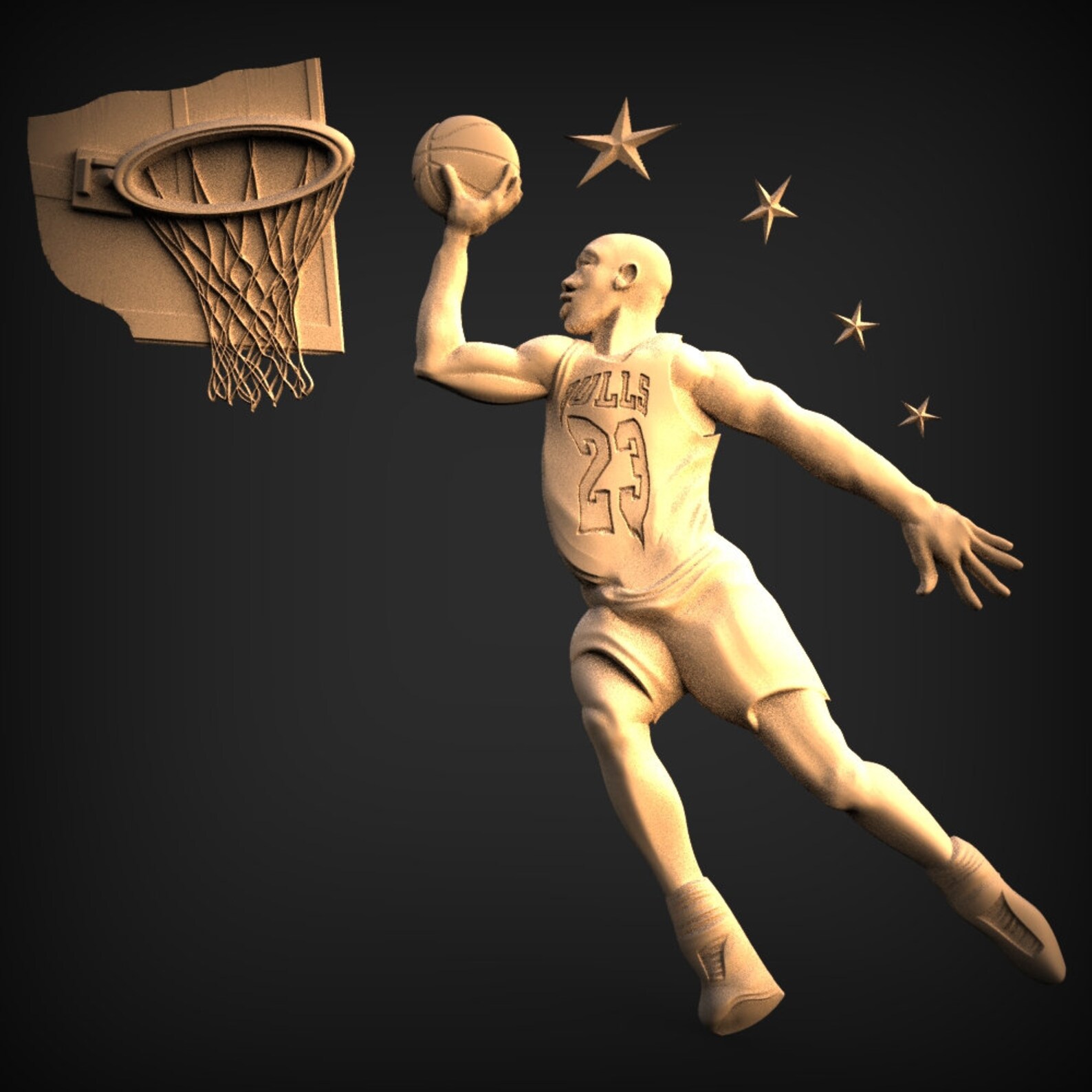 Basketball Player 3D STL Model, CNC Router Engraver, Artcam, Aspire ...