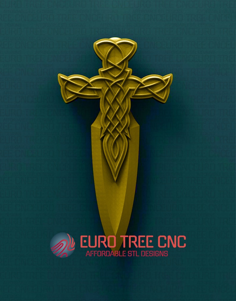 Celtic Dagger 3D STL Model, CNC Router Engraver, Artcam, Aspire, CNC ...