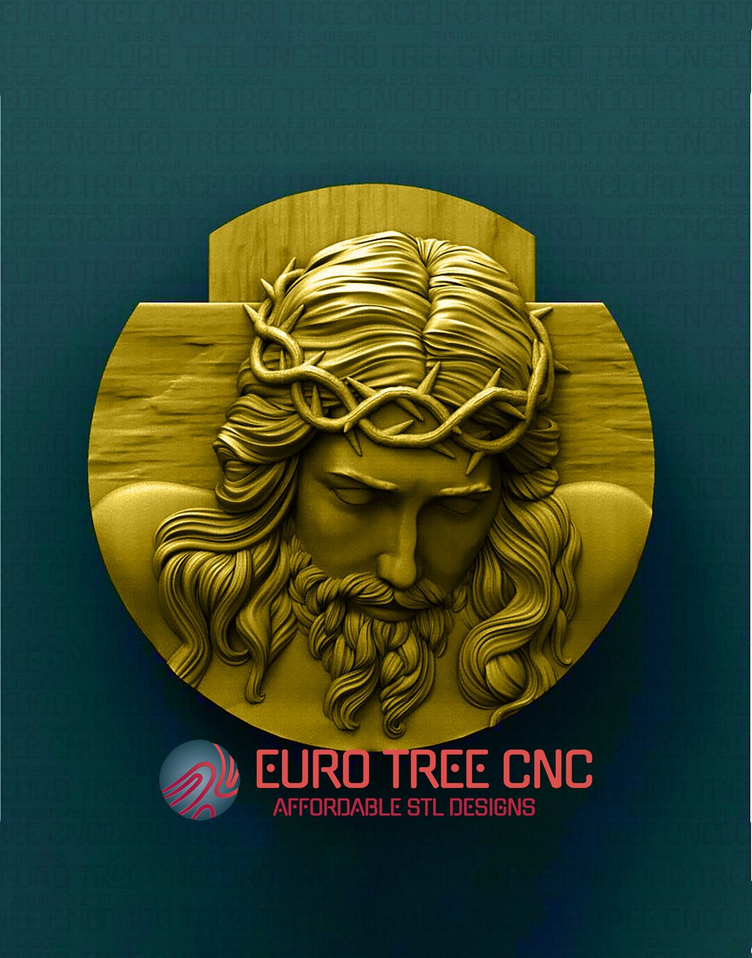 Jesus Christ Head on Crucifixion 3D STL Model, CNC Router Engraver ...