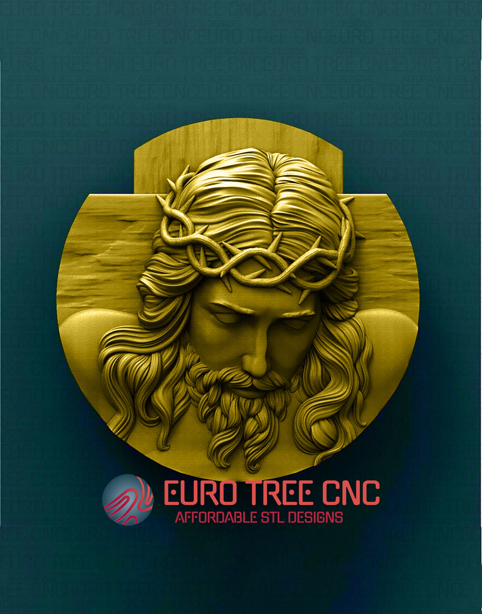 Jesus Christ Head on Crucifixion 3D STL Model, CNC Router Engraver ...