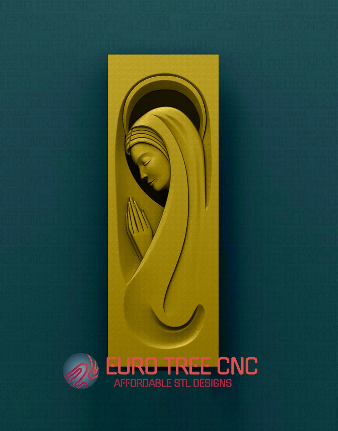 Virgin Mary 3D STL Model: CNC Router Files for Wood Art (digital ...