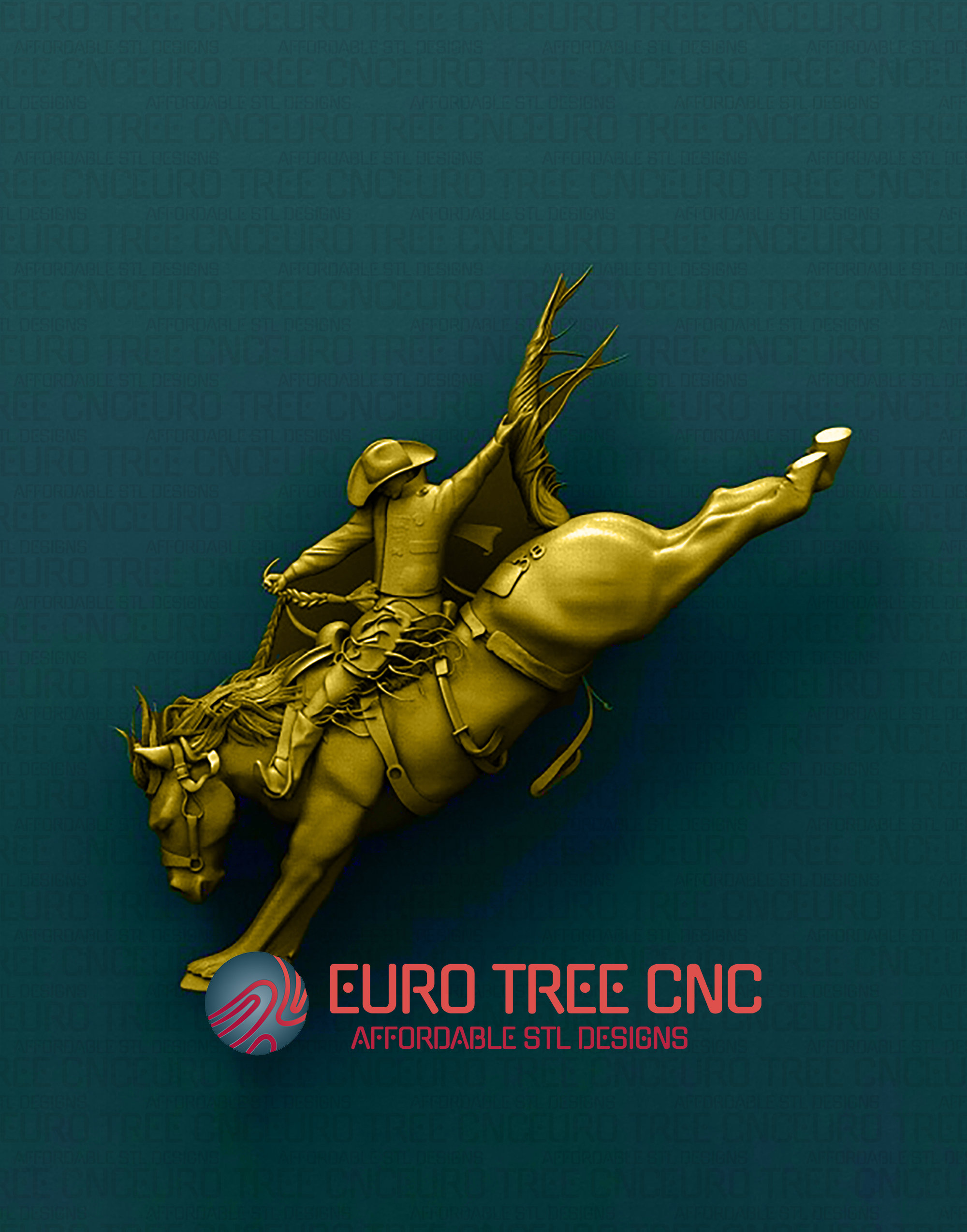 Cowboy Rodeo 3D STL Model: CNC Router Engraver File - Etsy