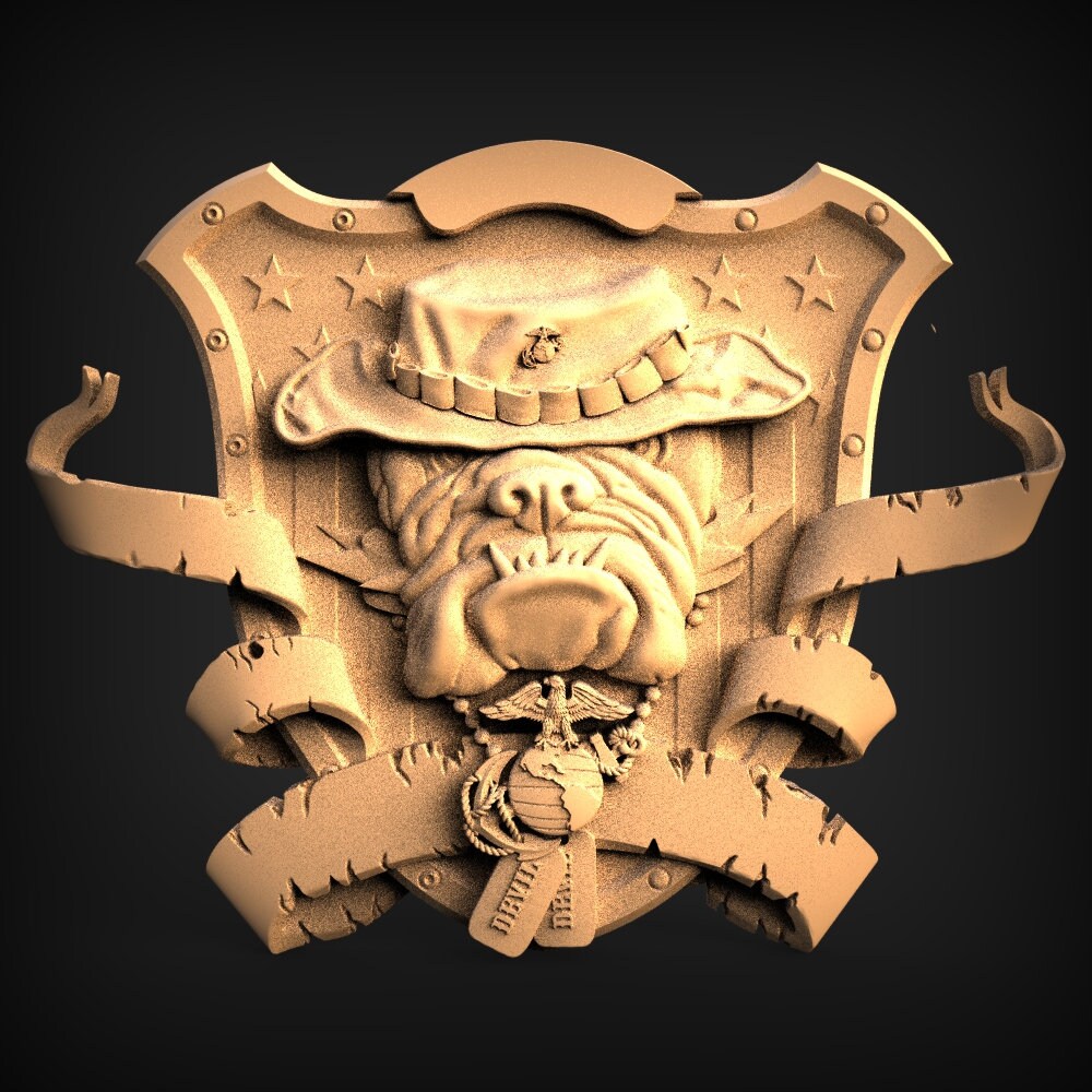 Bulldog Dog Usmc Once Marine a Marine Always STL Model - Etsy