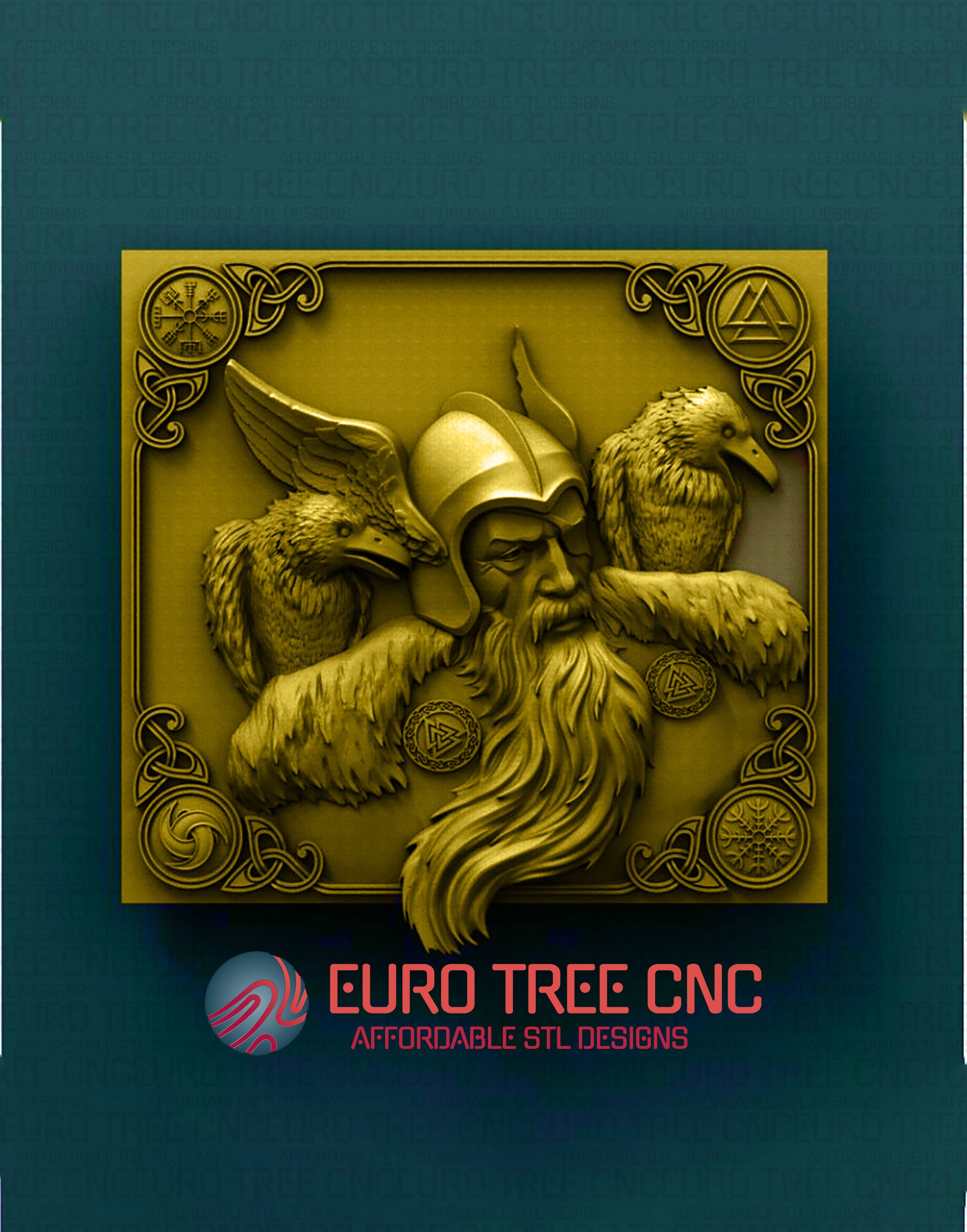 Odin Viking Celtic 3D STL Model, CNC Router Engraver, Artcam, Aspire ...