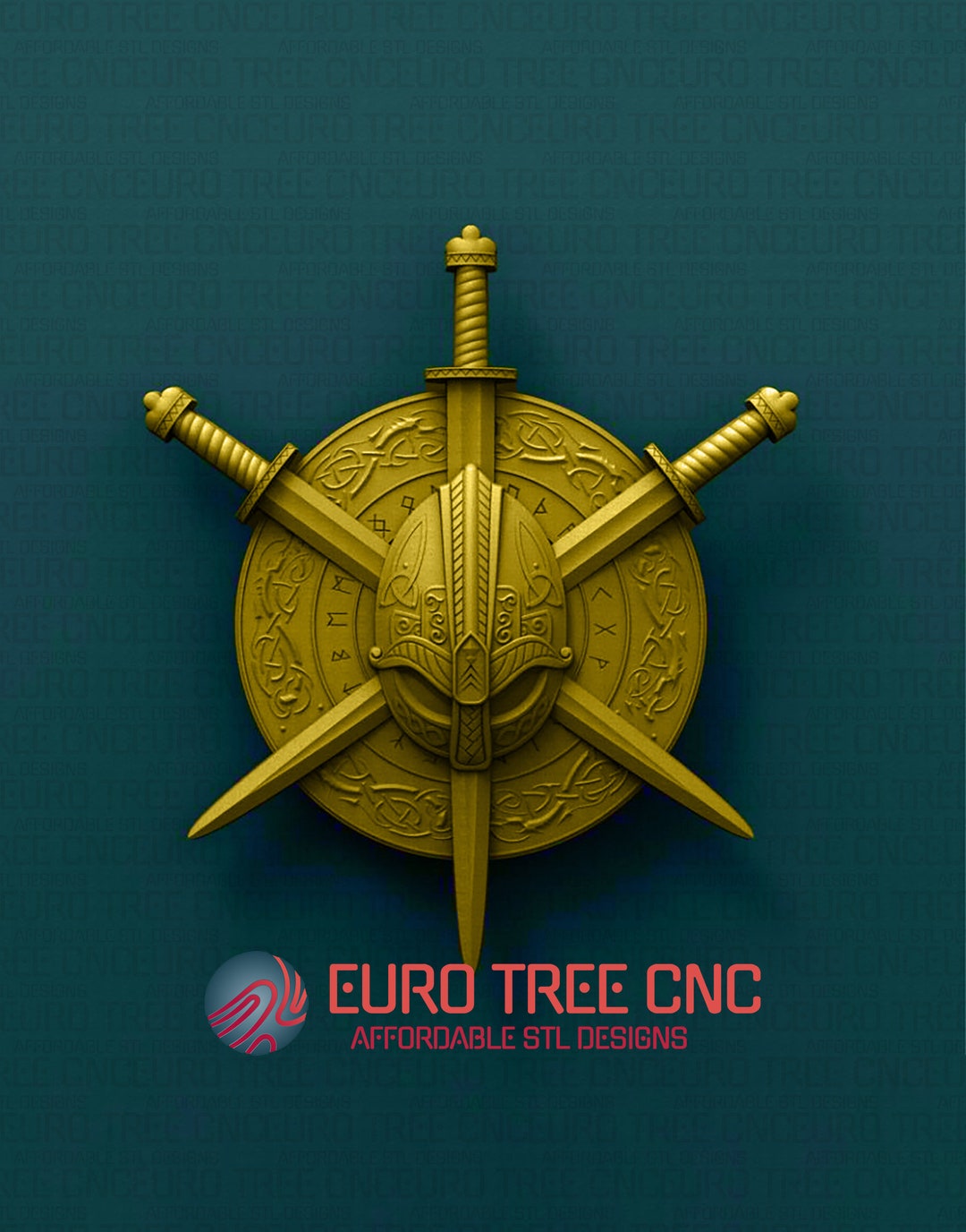 Warrior Shield & Swords 3D STL Model: CNC Router Files - Etsy