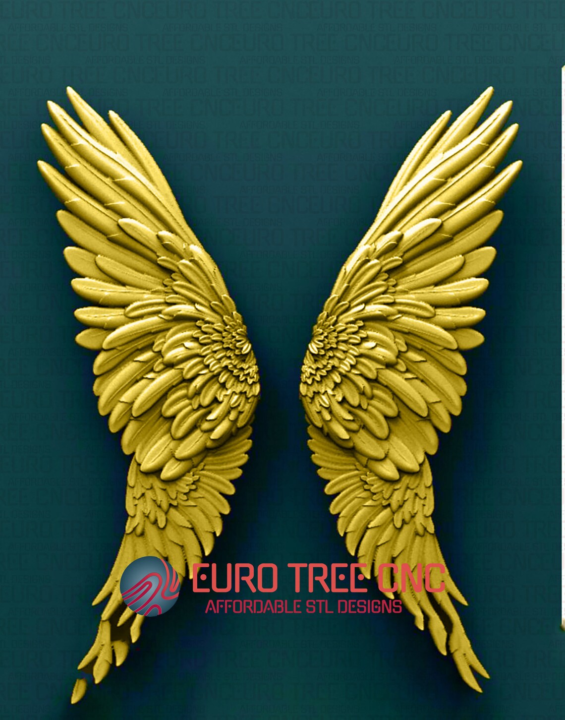 Angel Wings of Heaven 3D STL Model, CNC Router Engraver, Artcam, Aspire ...