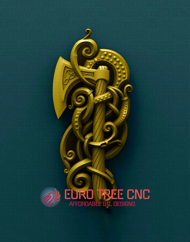 Celtic Axe With Vines 3D STL Model: CNC Router Engraver File - Etsy