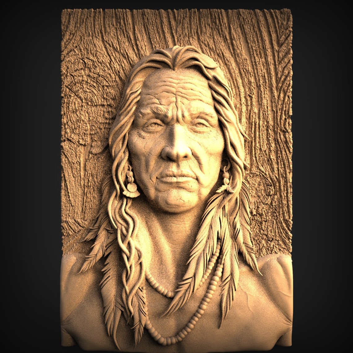 Native American Shaman 3D STL Model, CNC Router Engraver, Artcam ...