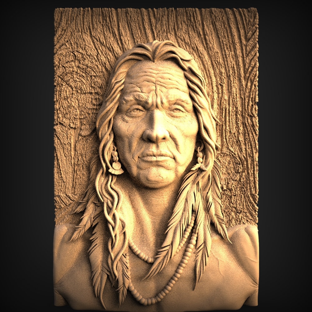 Native American Shaman 3D STL Model, CNC Router Engraver, Artcam ...