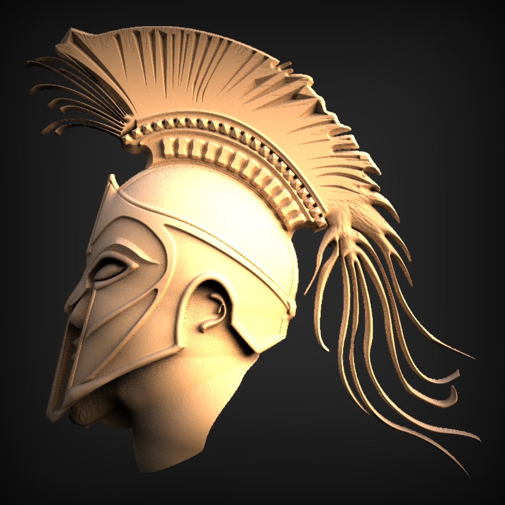 Roman Warrior Helmet 3D STL Model, CNC Router Engraver, Artcam, Aspire ...