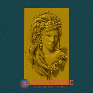 Corpse Bride Santa Muerte 3D STL Model, CNC Router Engraver, Artcam ...