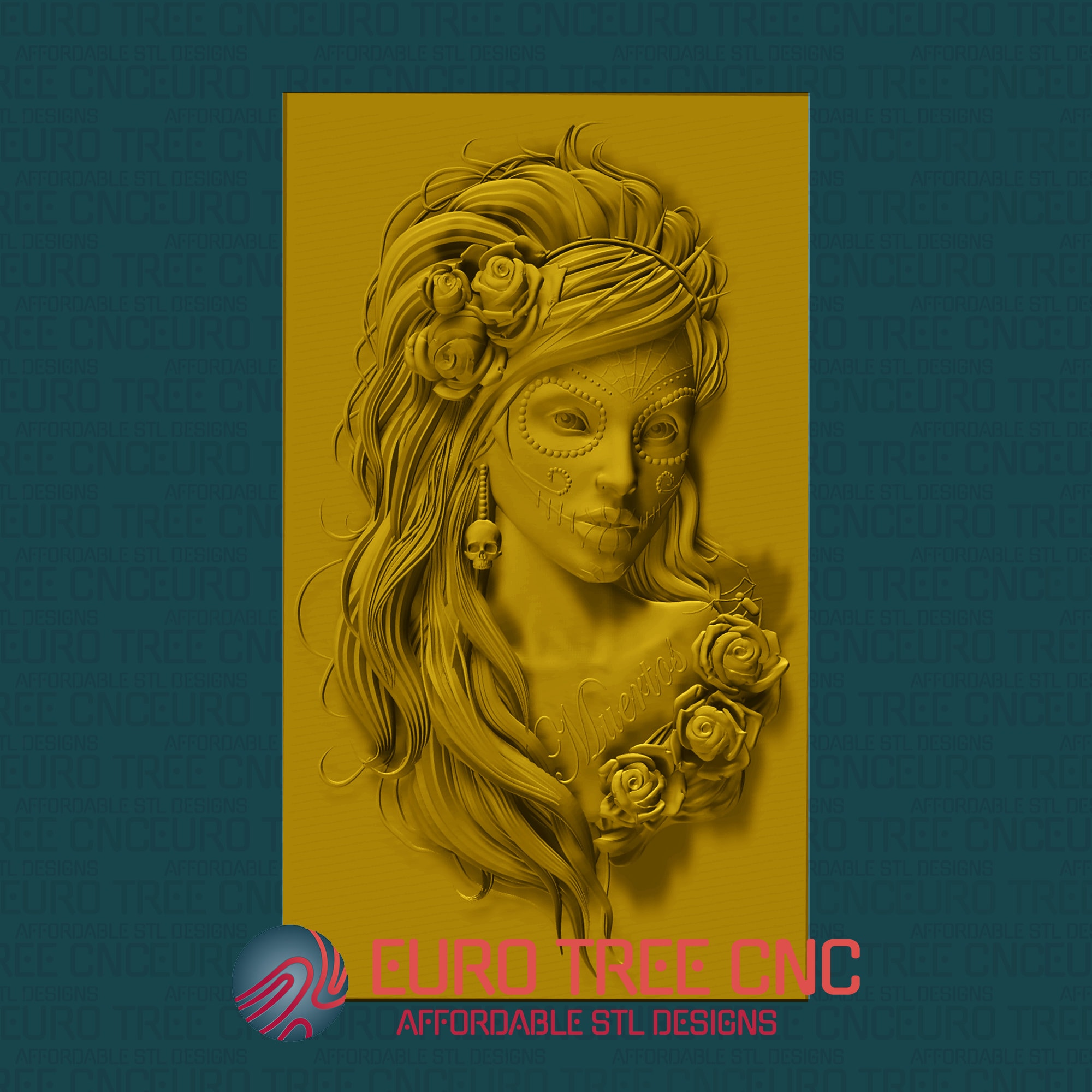 Corpse Bride Santa Muerte 3D STL Model, CNC Router Engraver, Artcam ...