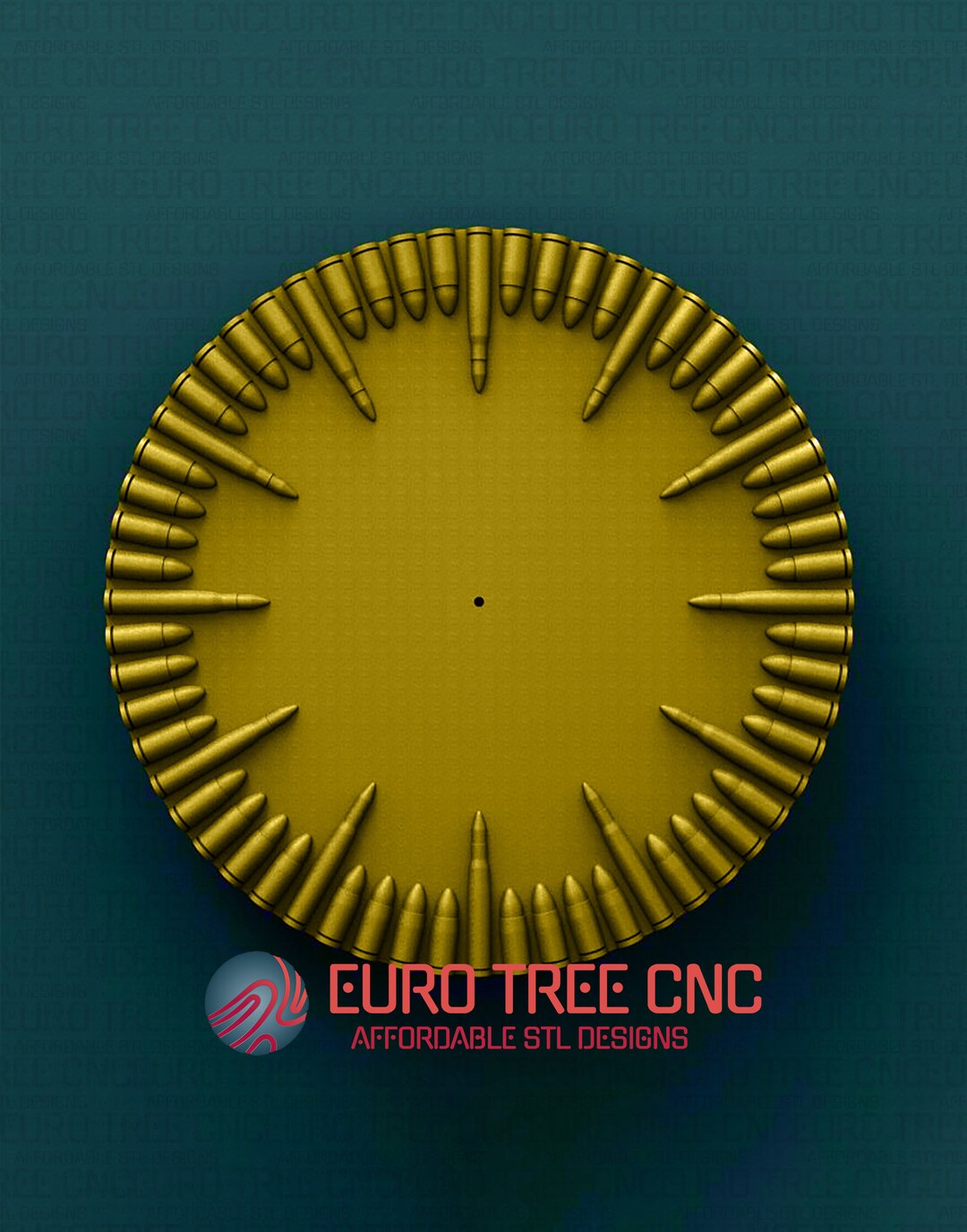 Bullets Wall Clock 3D STL Model, CNC Router Engraver, Artcam, Aspire ...