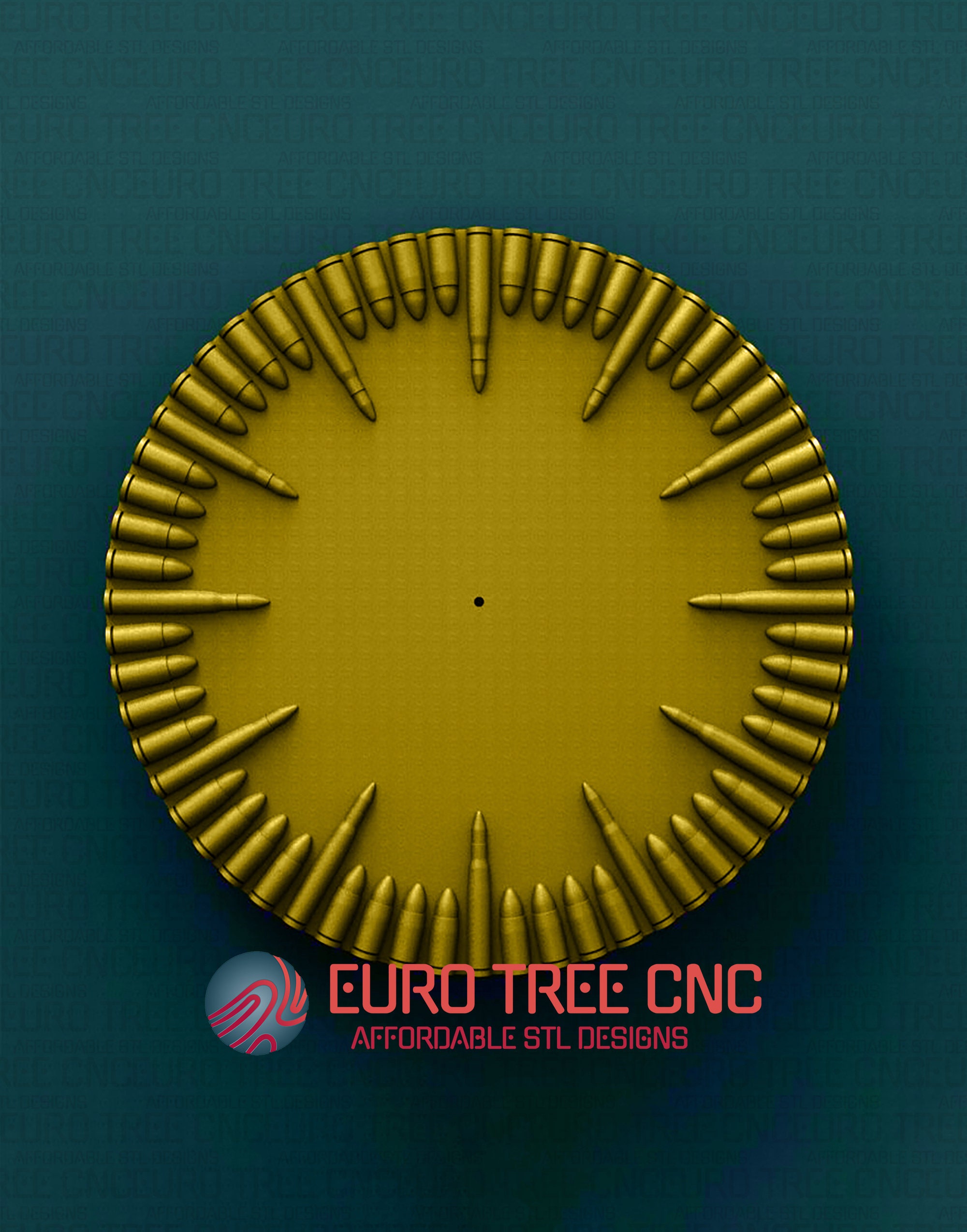 Bullets Wall Clock 3D STL Model, CNC Router Engraver, Artcam, Aspire ...