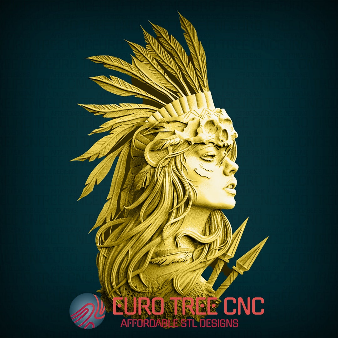 Native American Shaman Woman 3D STL Model for CNC Router - Etsy