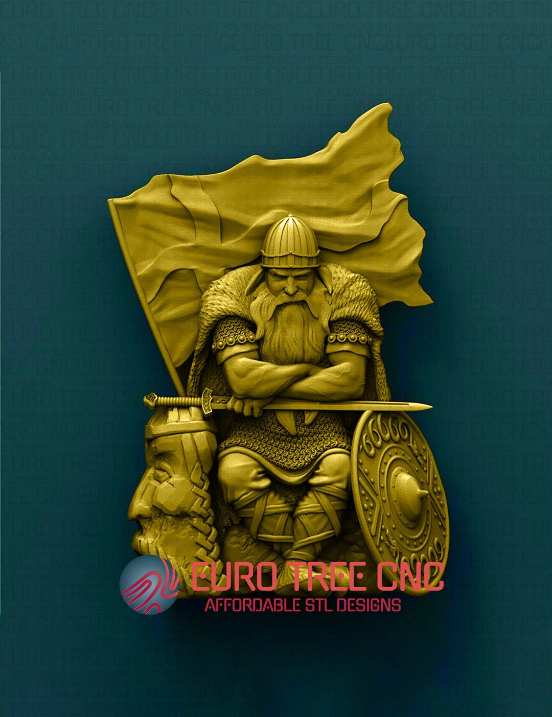 Viking Warrior 3D STL Model, CNC Router Engraver, Artcam, Aspire, CNC ...