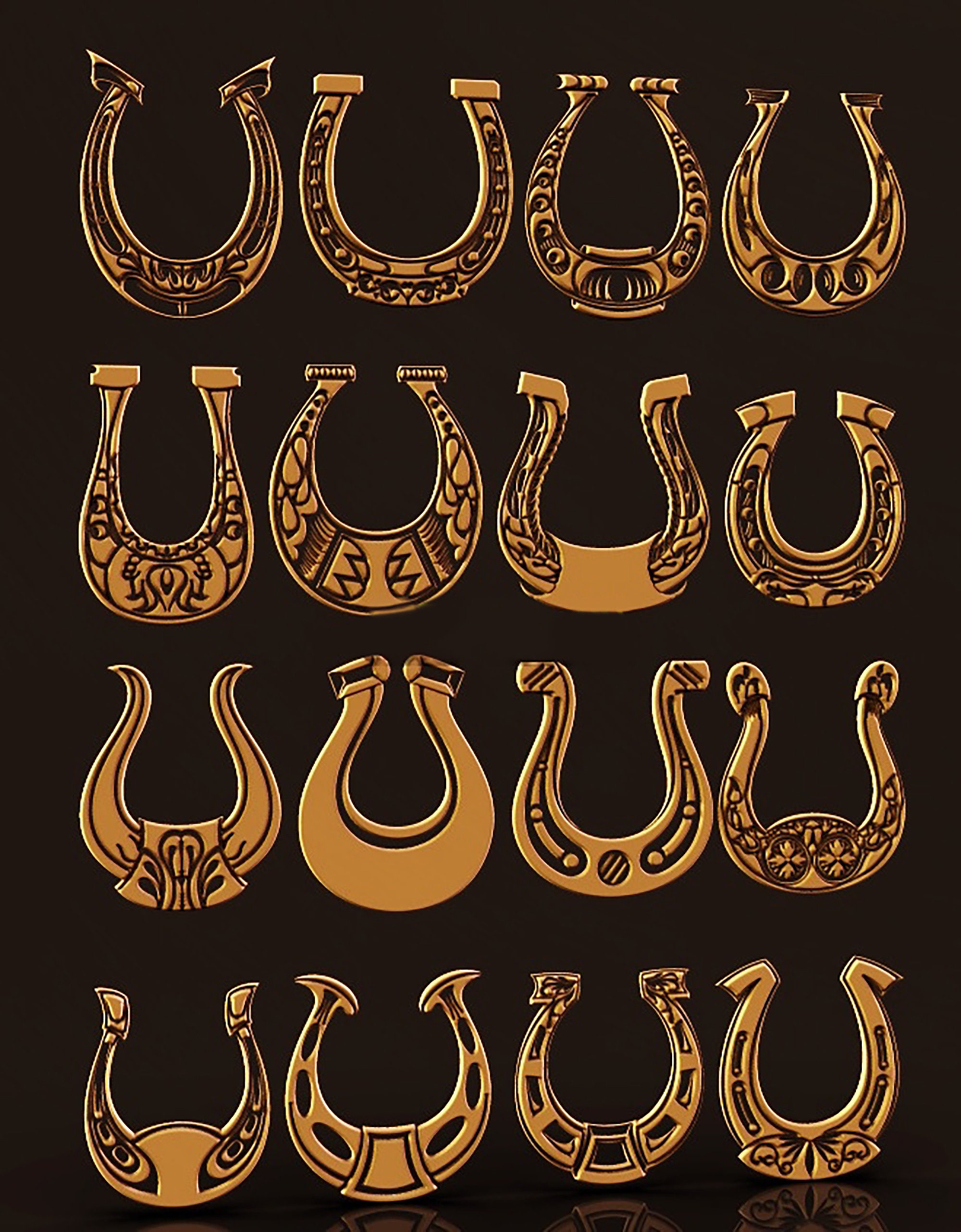 Tribal Horseshoe 3D STL Model: CNC Router Files (digital Download) - Etsy