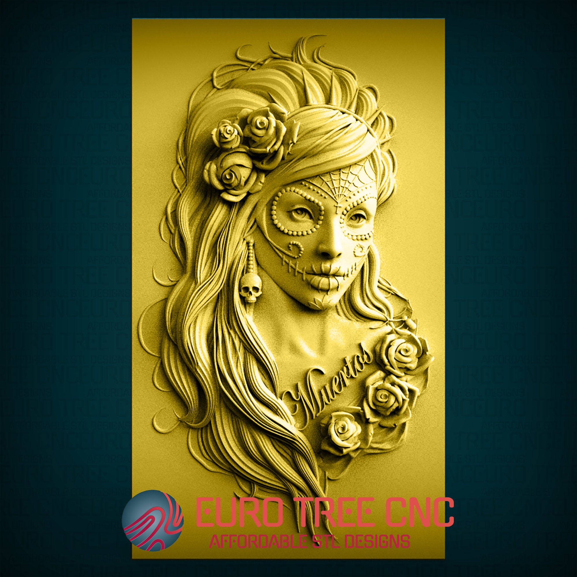 Corpse Bride Santa Muerte 3D STL Model, CNC Router Engraver, Artcam ...