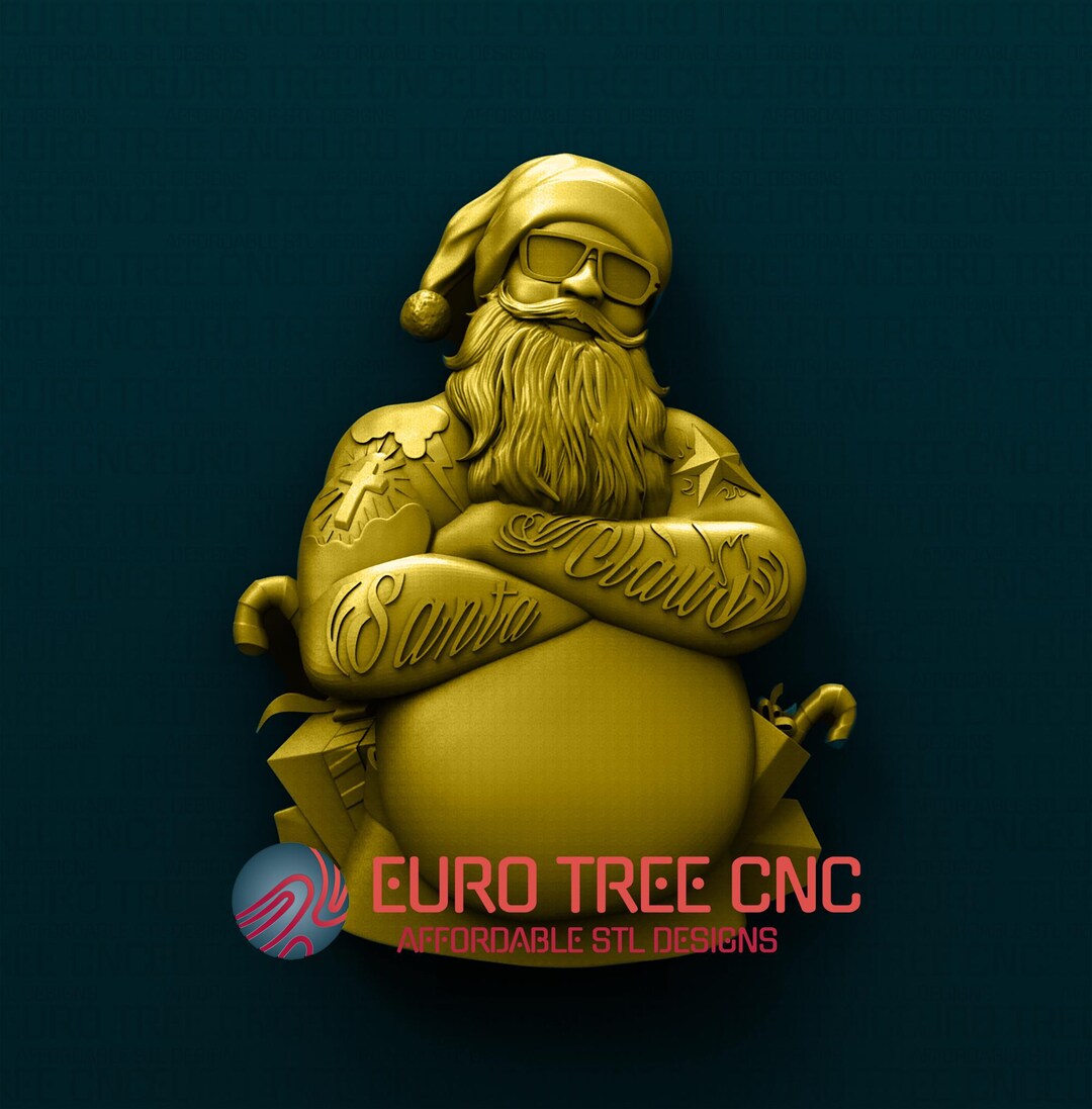 Santa Claus Christmas 3D STL Model, CNC Router Engraver, Artcam, Aspire ...