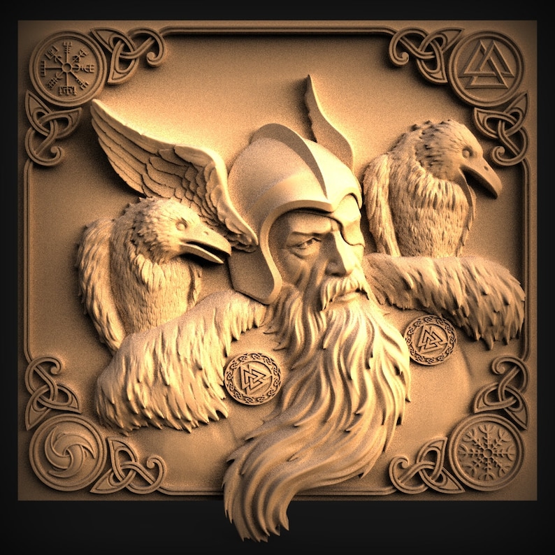 Odin Viking Celtic 3D STL Model, CNC Router Engraver, Artcam, Aspire ...