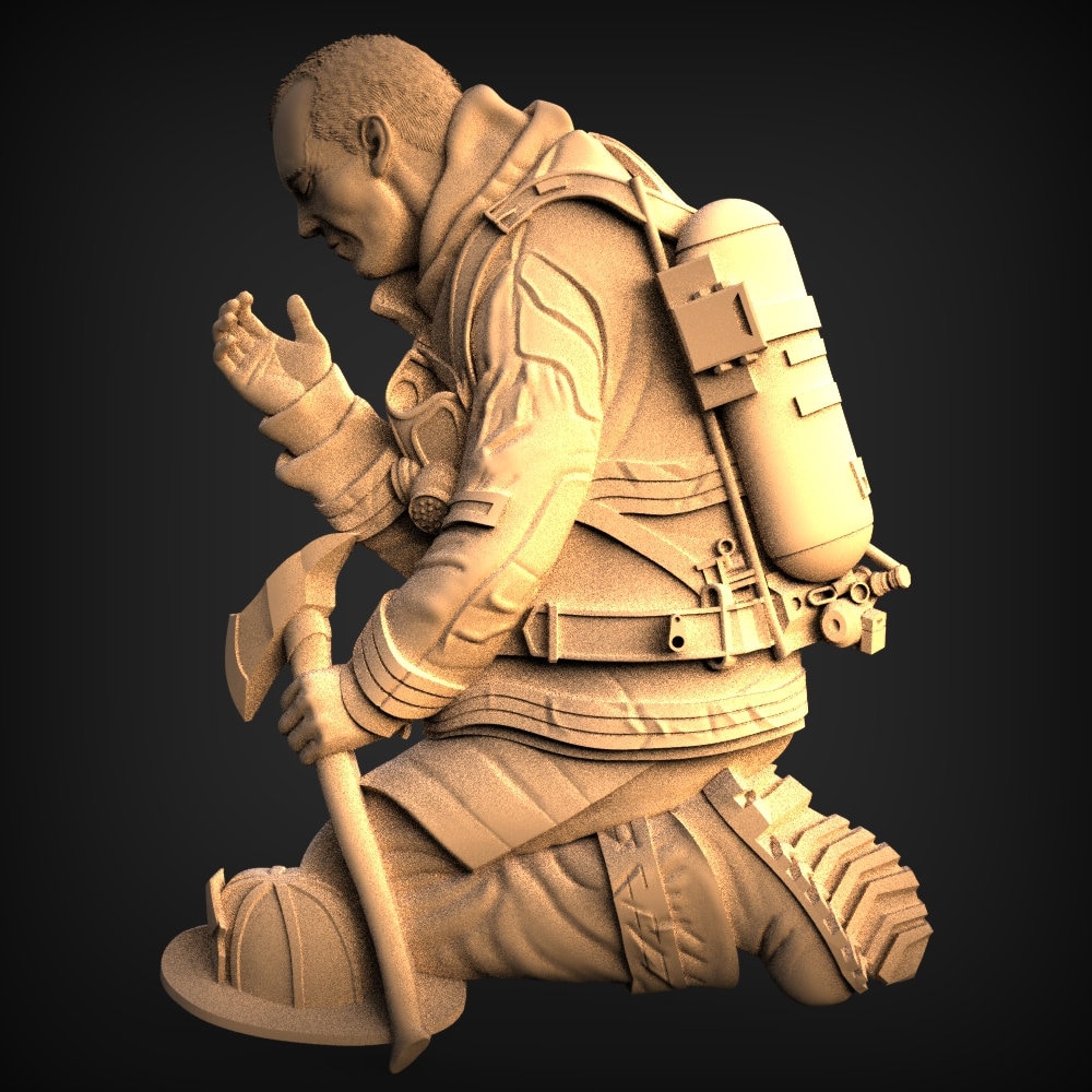 Firefighter 3D STL Model: CNC Router Engraver File - Etsy