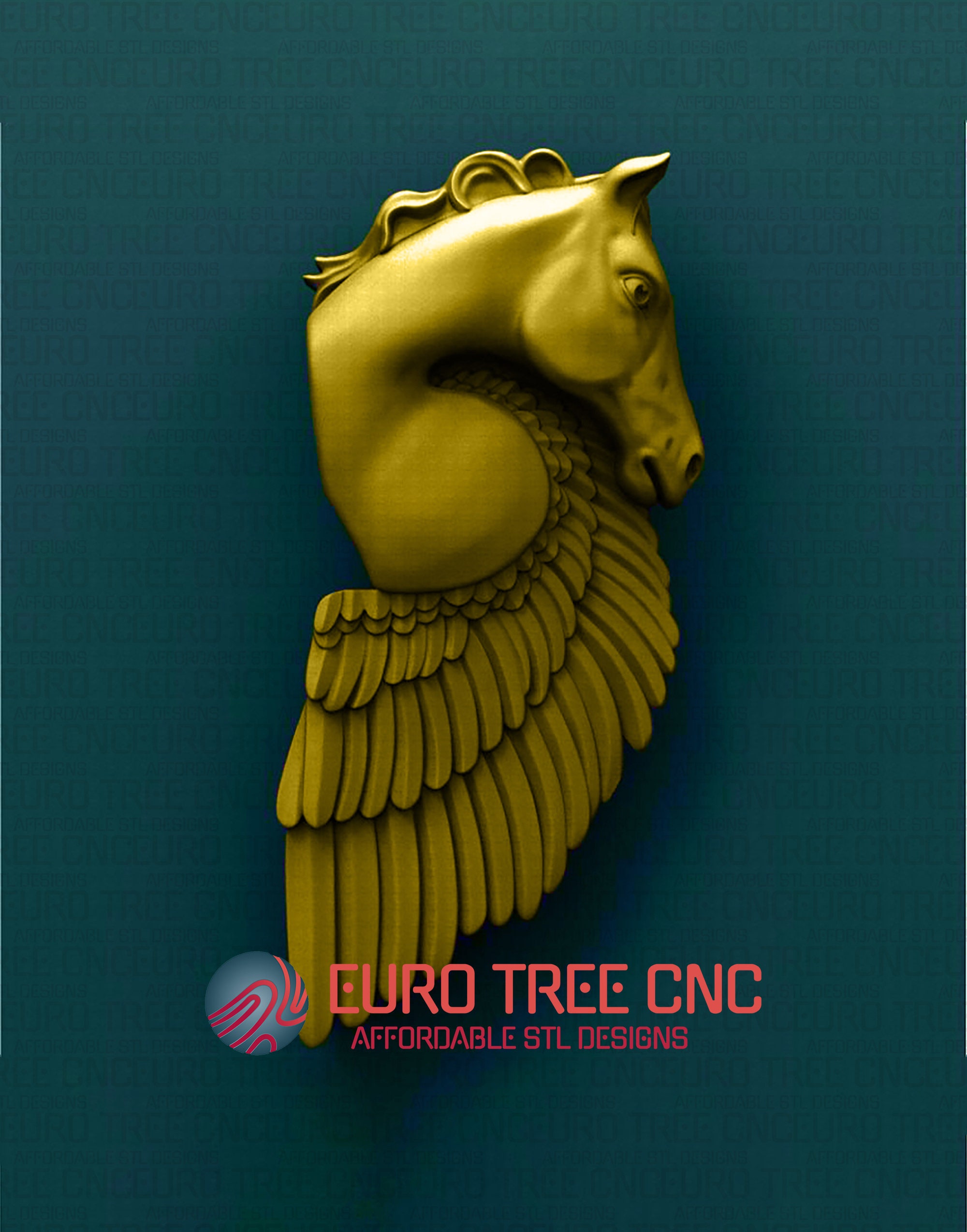 Pegasus Horse With Wings 3D STL Model, CNC Router Engraver, Artcam ...
