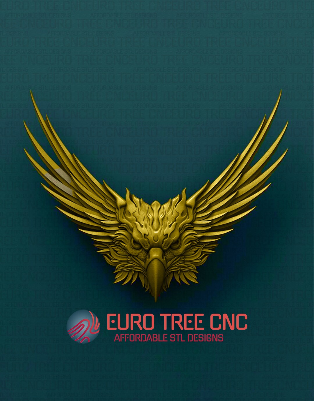 Eagle Head With Wings 3D STL Model, CNC Router Engraver, Artcam, Aspire ...