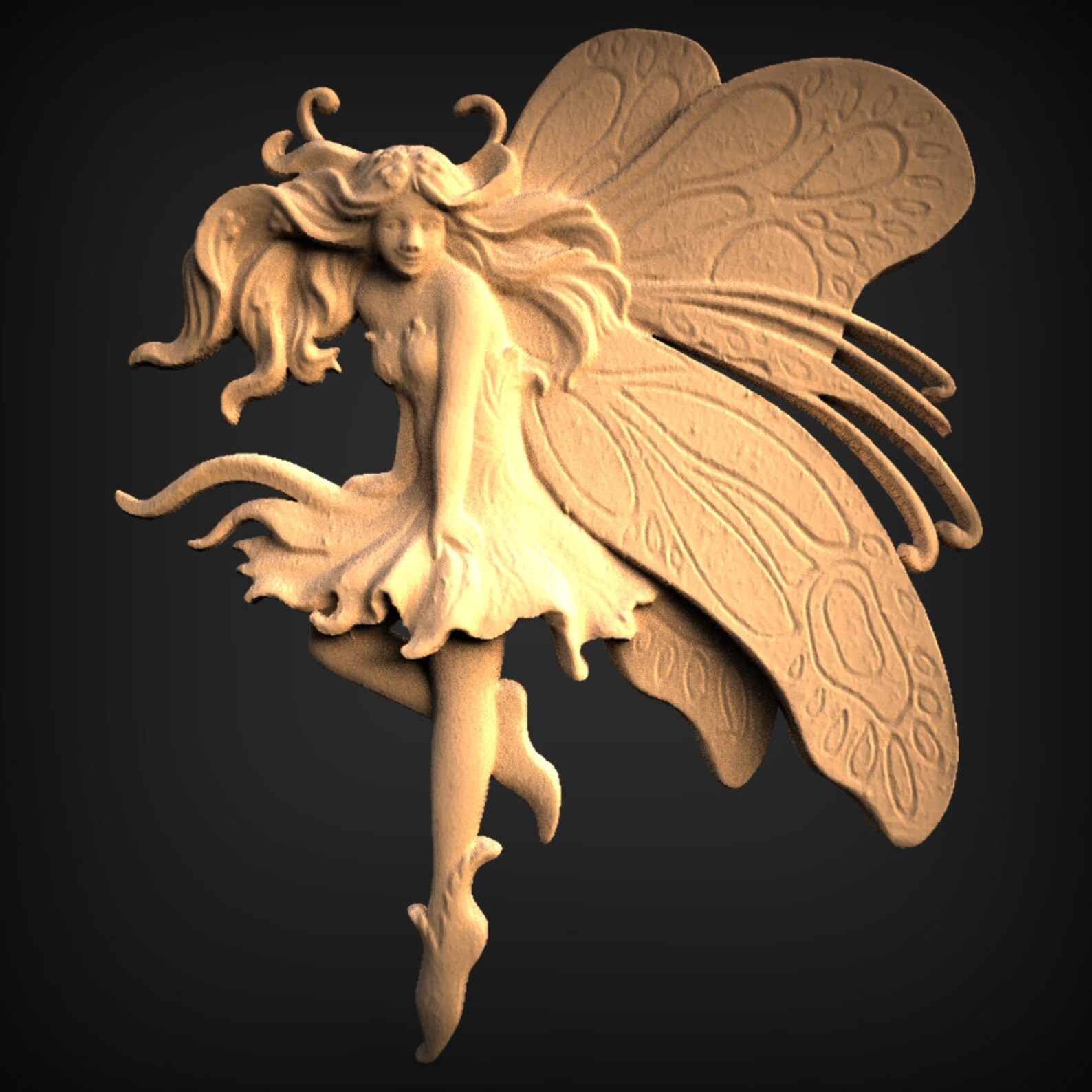 Tinkerbell Fairy 3D STL Model CNC Router Engraver Artcam - Etsy
