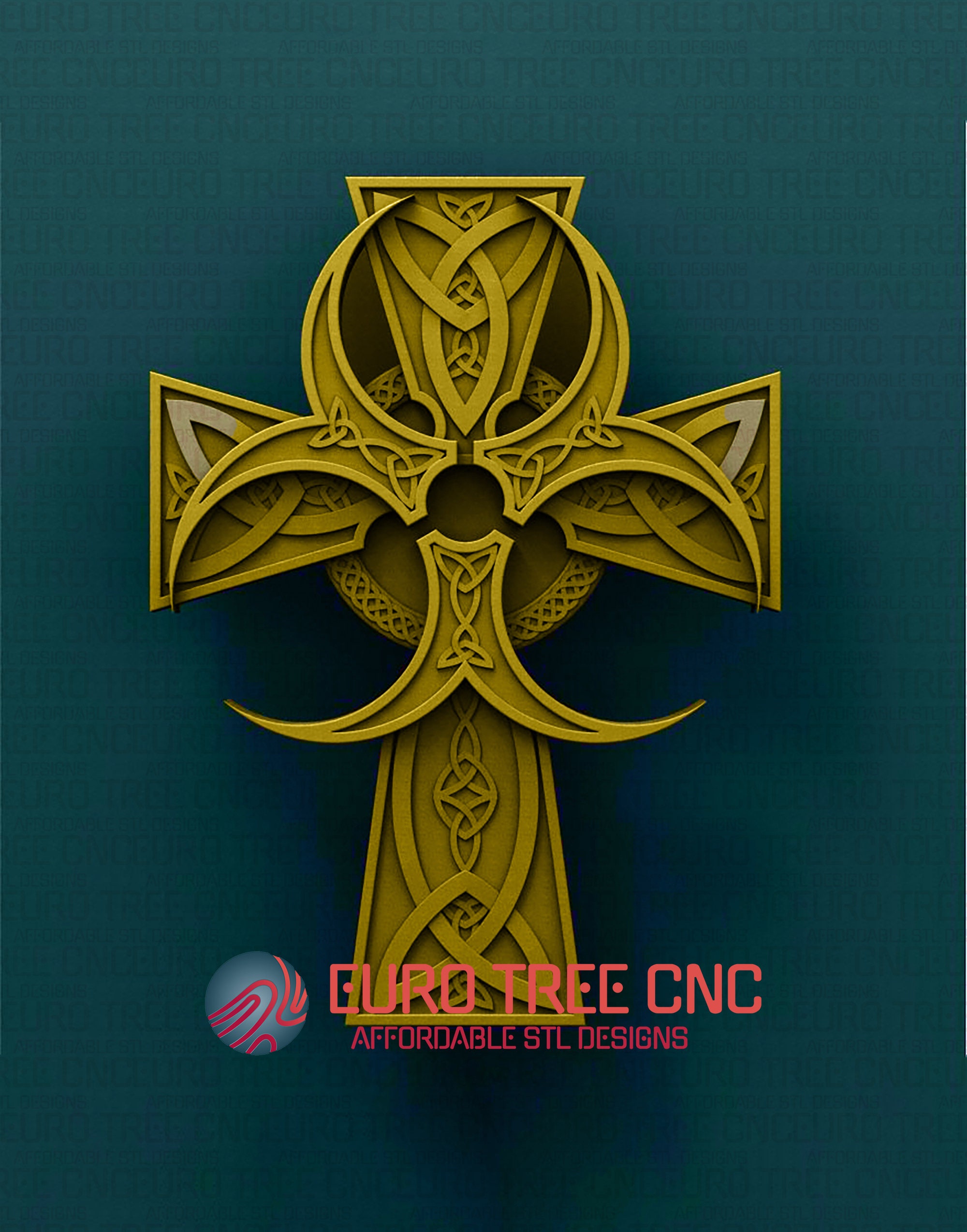 Celtic Tribal Cross 3D STL Model: CNC Router File - Etsy