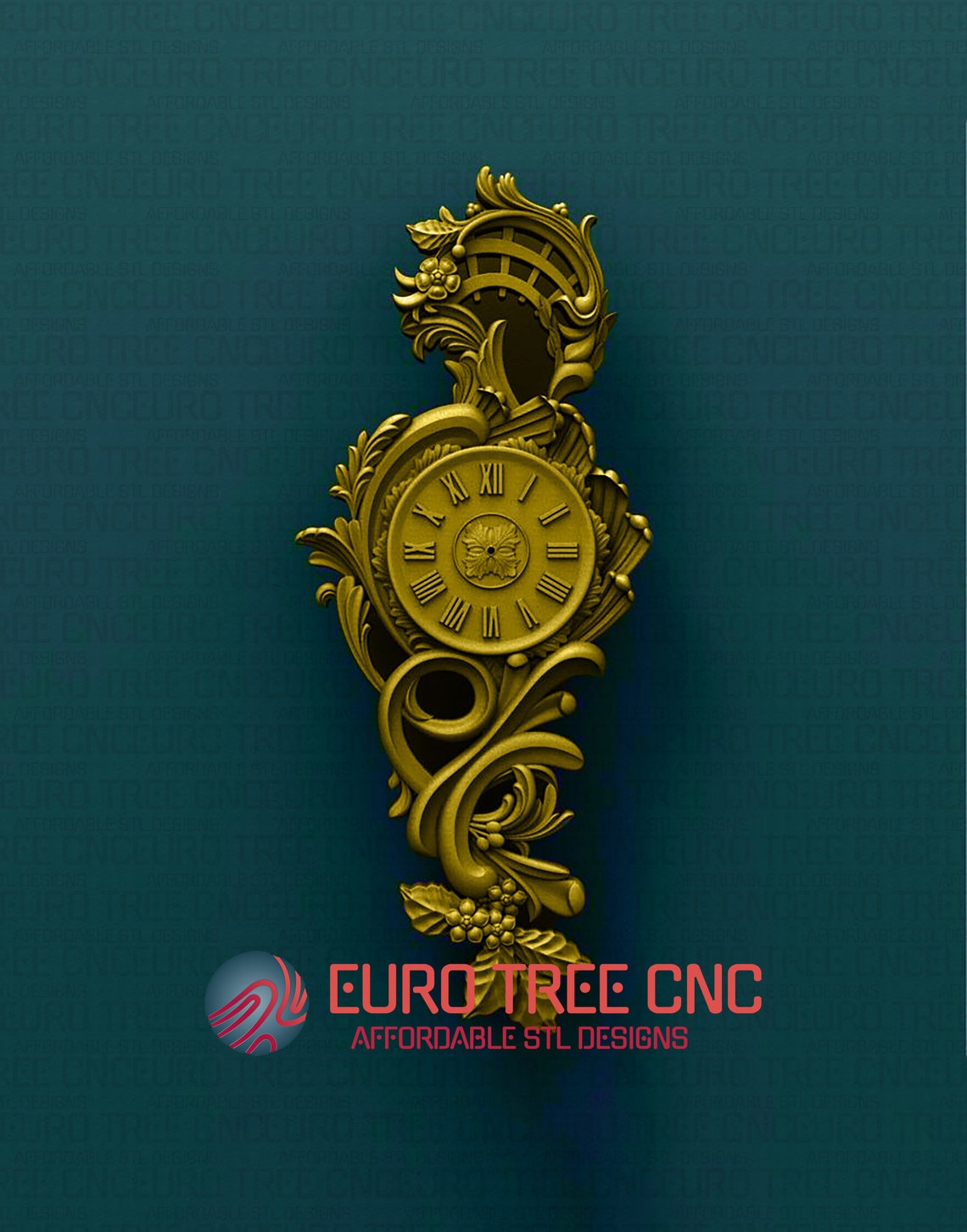 Vintage Wall Clock 3D STL Model CNC Router Engraver Artcam - Etsy