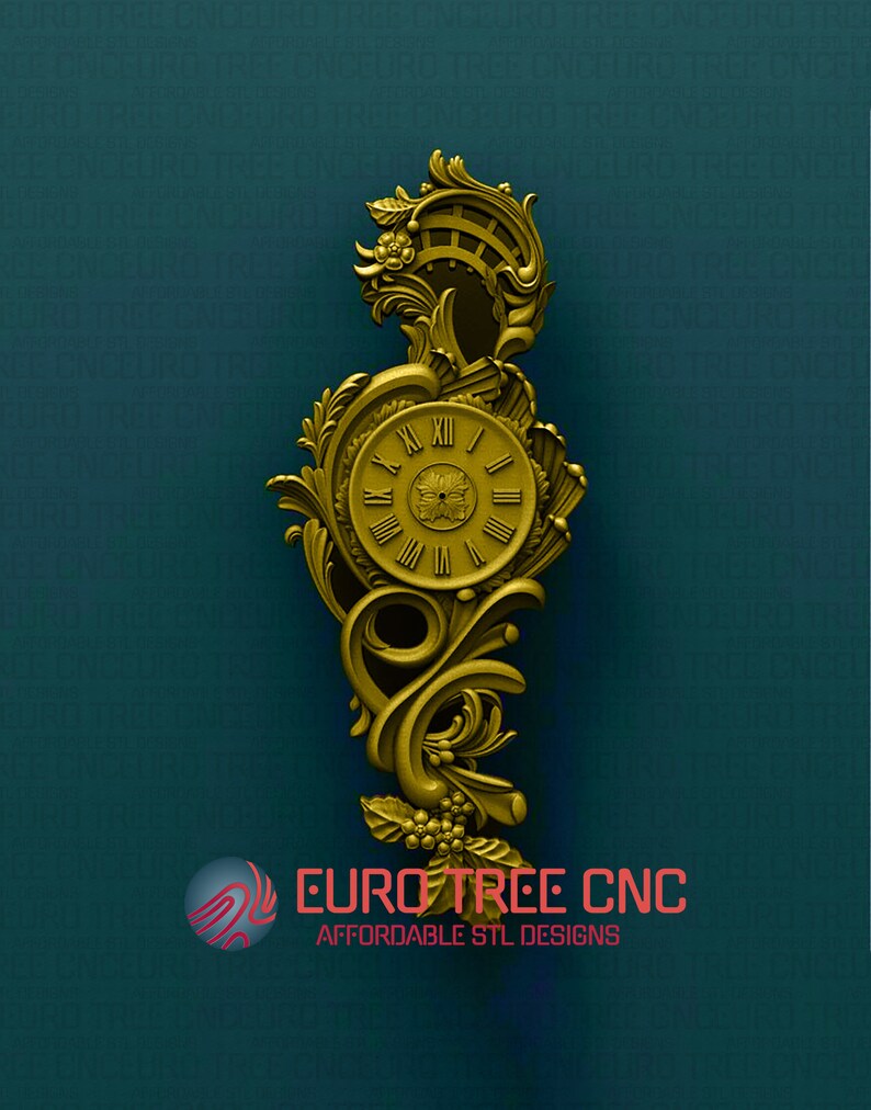 Vintage Wall Clock 3D STL Model CNC Router Engraver Artcam - Etsy