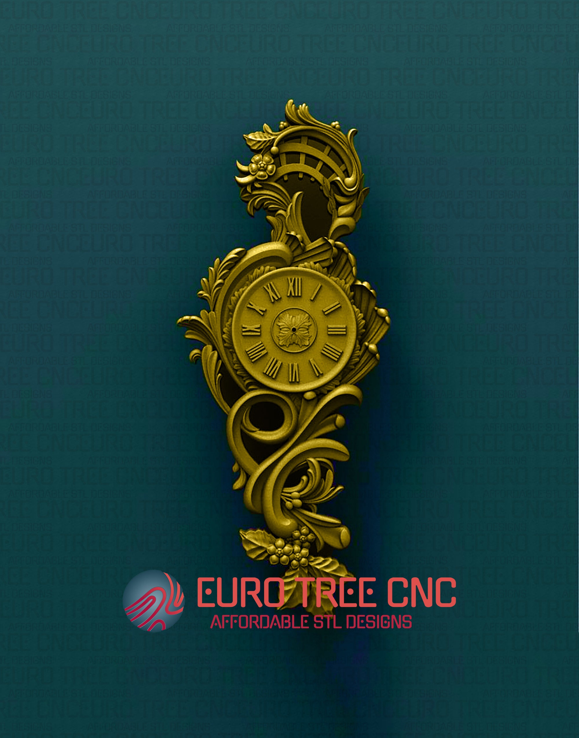 Vintage Wall Clock 3D STL Model CNC Router Engraver Artcam - Etsy