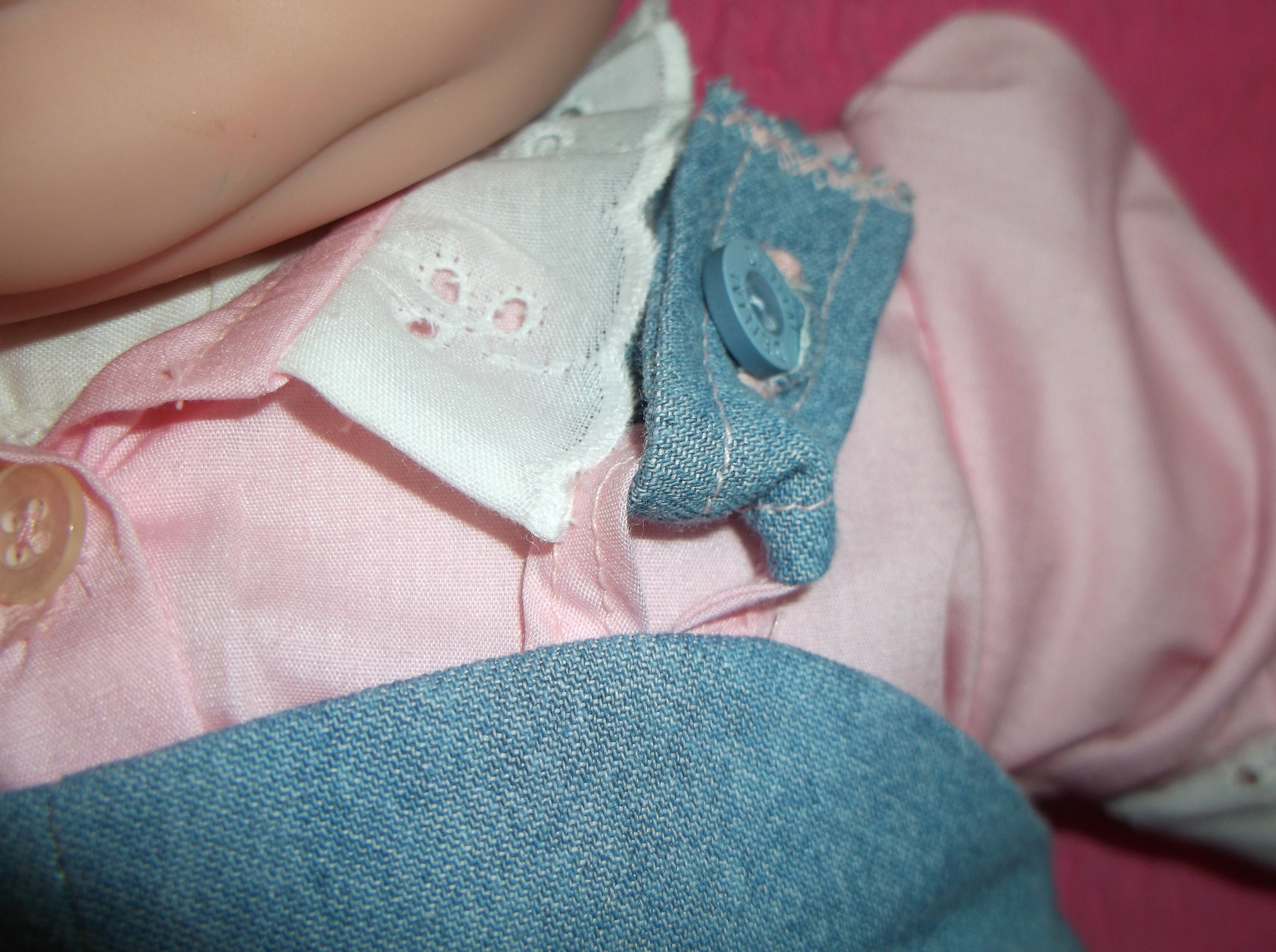 Doll Overalls Upcycled Fabric With Shirt Fits 19-21 Dolls - Etsy