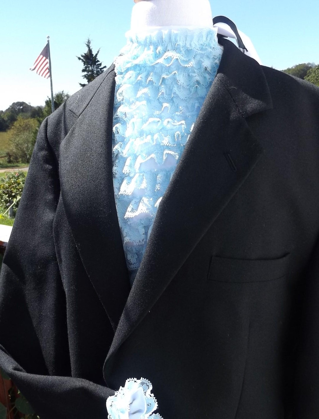 Lace Jabot and Cuffs Blue - Etsy