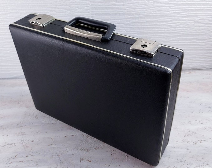 Vintage Business Suitcase, Black Diplomatic Briefcase , Vintage ...