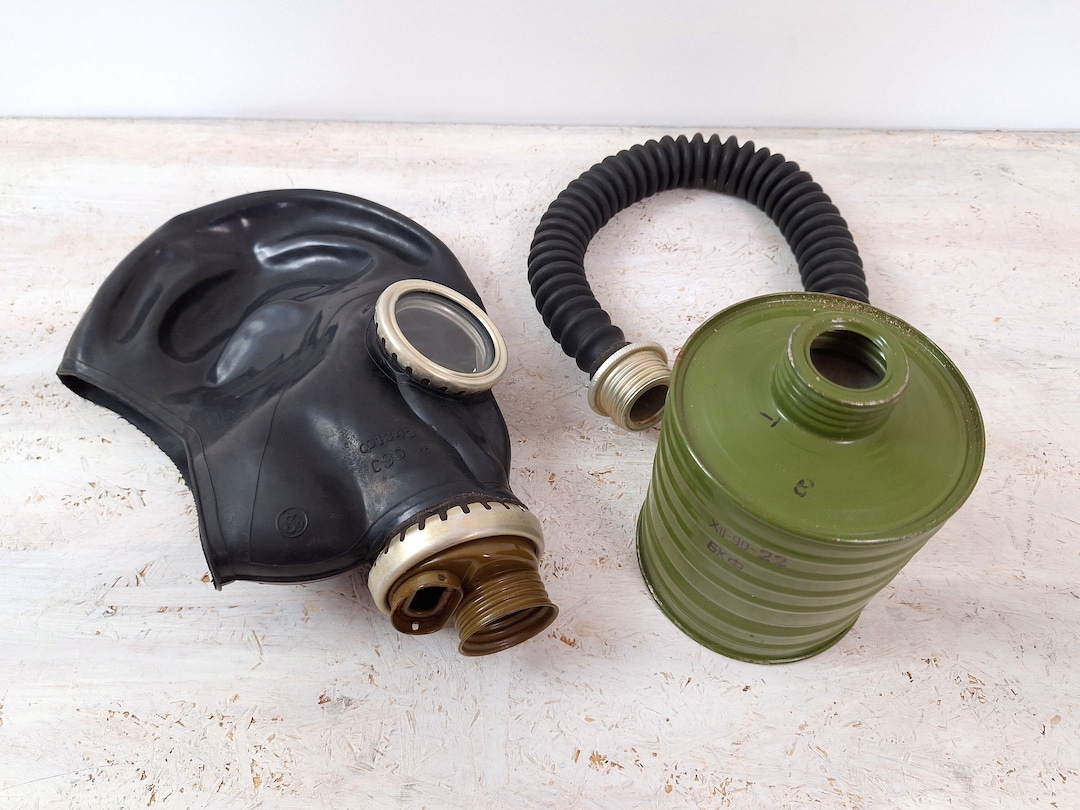 Military Gas Mask GP5 Black With Hose, Bag and Filter, Soviet Vintage ...
