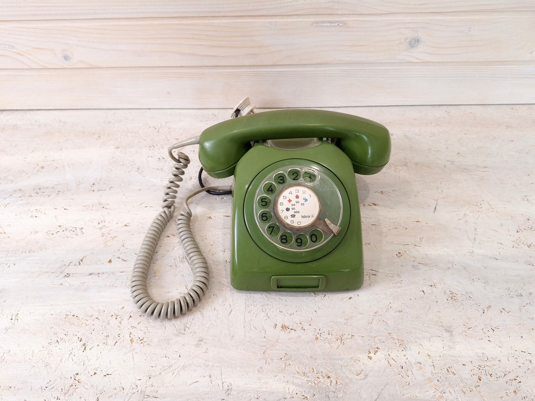 Green Rotary Phone Vintage Telephone Bakelite - Etsy