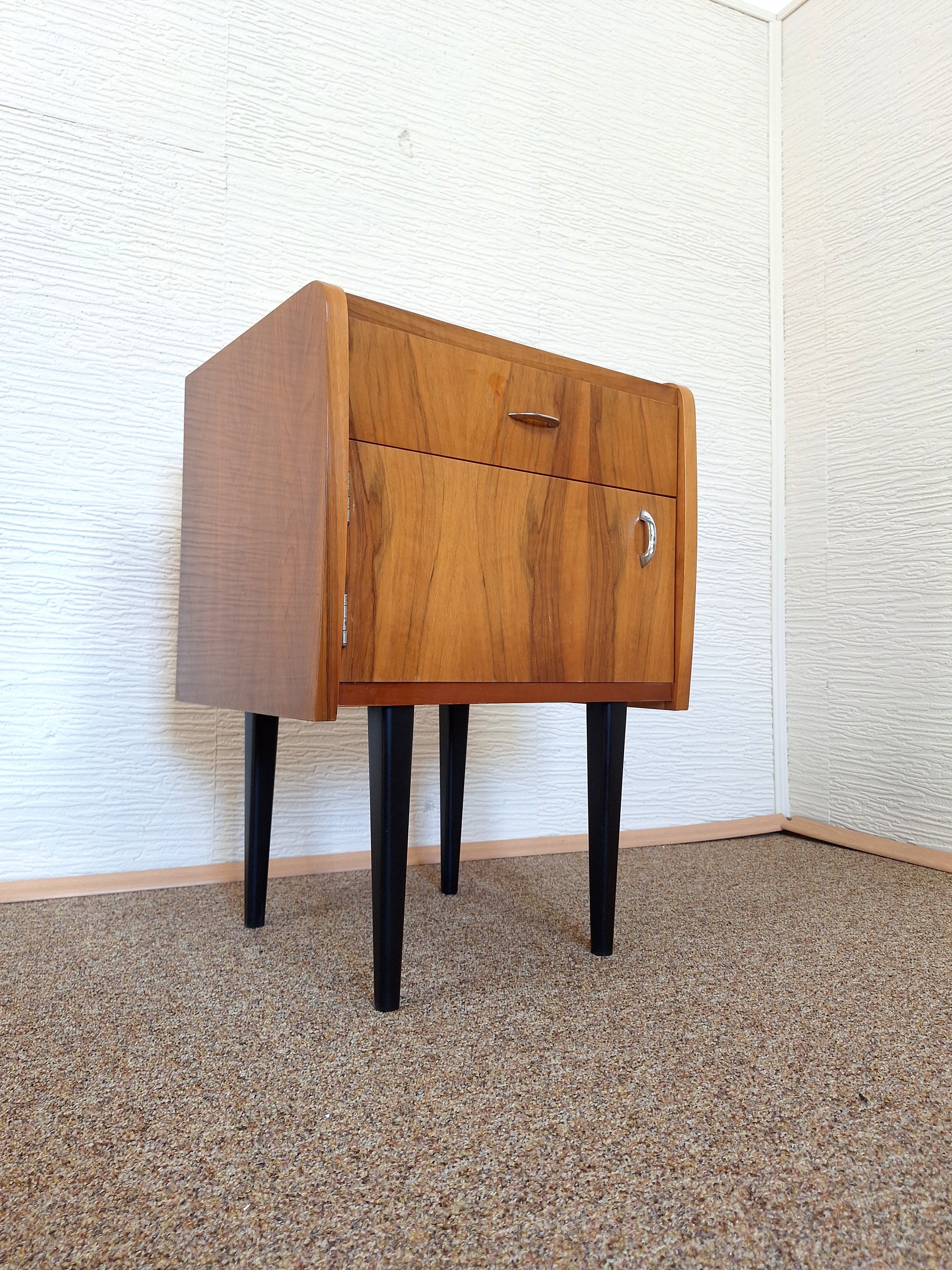 Vintage Bedside Table, Nightstand Storage, Retro Night Table, Storage ...