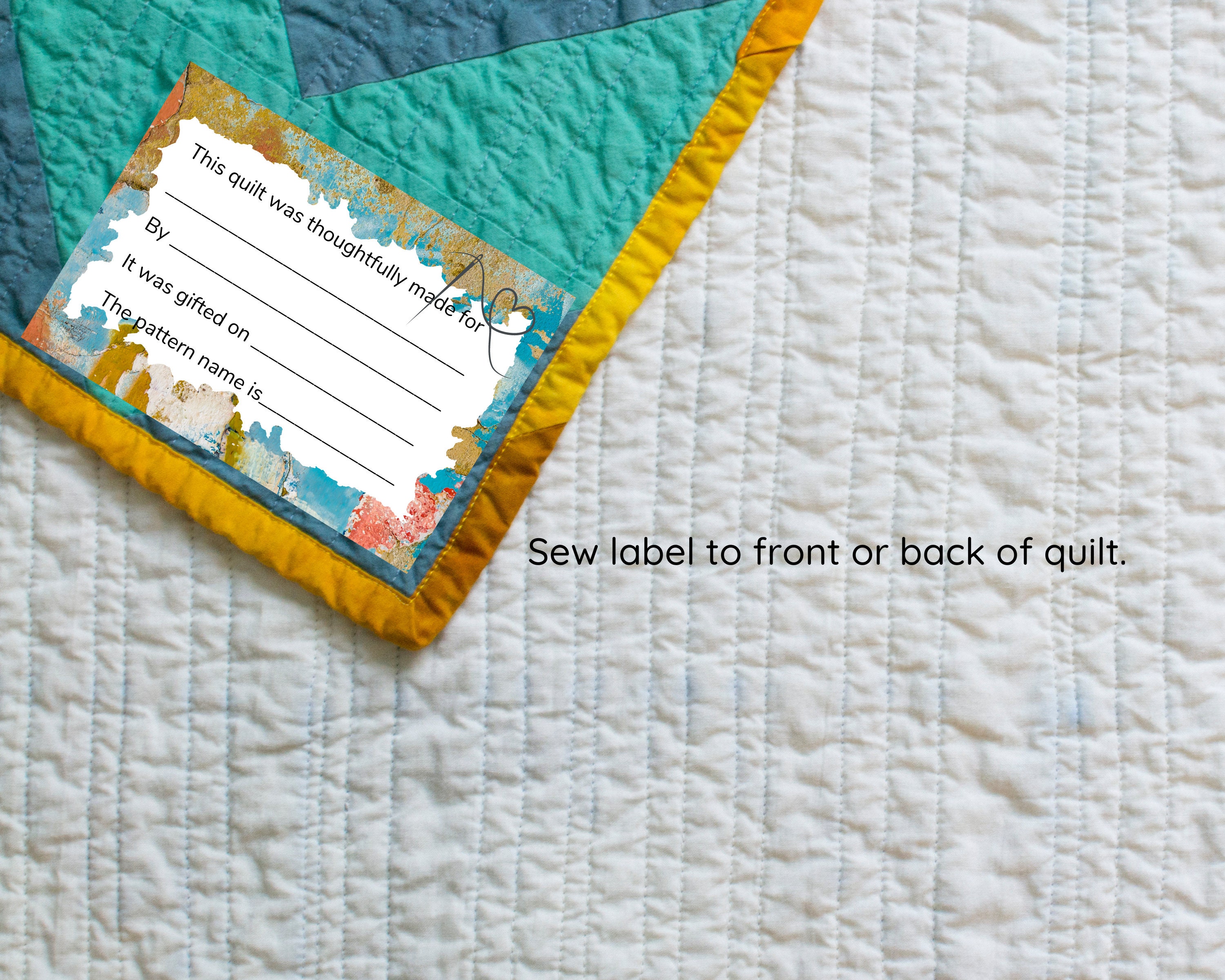 Printable Quilt Labels, Downloadable Quilt Labels, Fabric Sew on Quilt ...