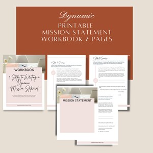 Mission Statement Printable Workbook DIY Mission Statement for Business ...