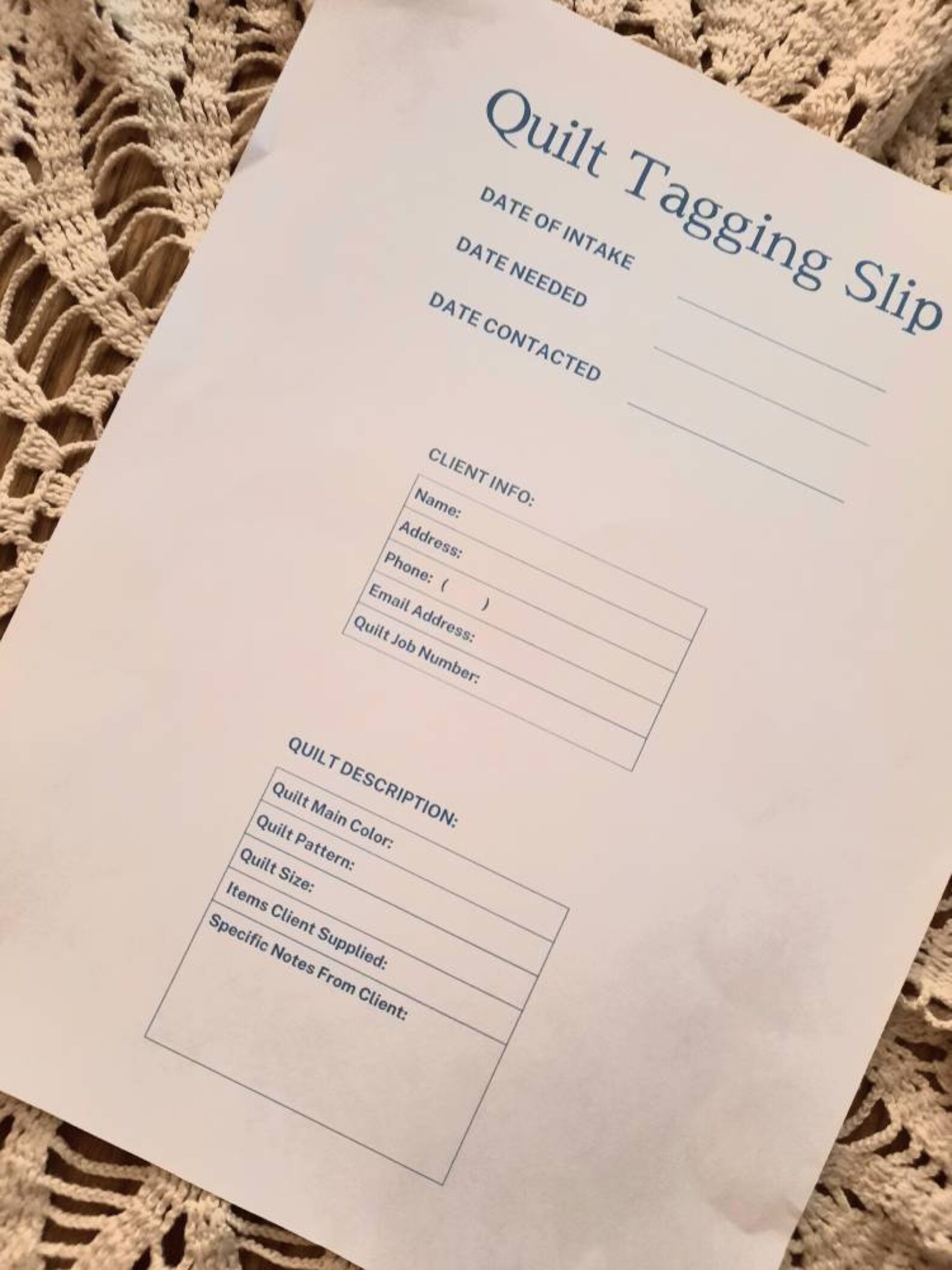 Printable Invoice and Tag Bundle Home Quilting Business Invoice Sales ...