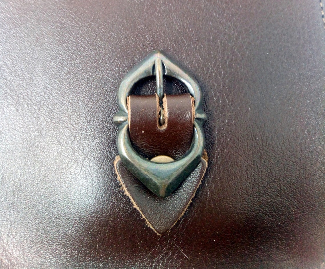Small medieval bag in leather with buckle and belt loops. | Etsy
