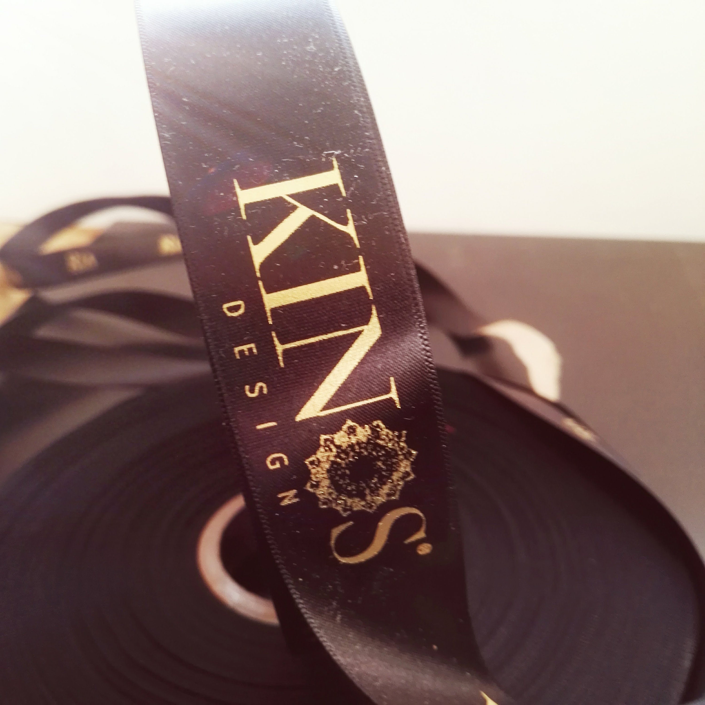 25mm Elegant Custom Gold Printed Satin Personalized Ribbon | Etsy