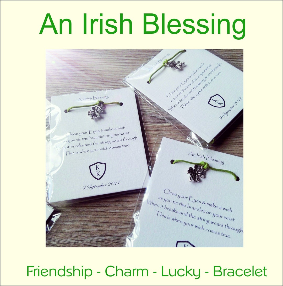 An Irish Blessing- Wedding Favours - Friendship Bracelet - Lucky ...