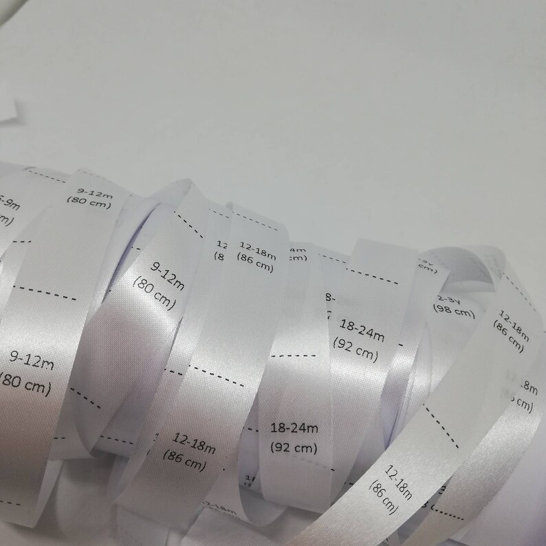 Printed Garment Age Tags Foldable Size Labels 20 | Etsy