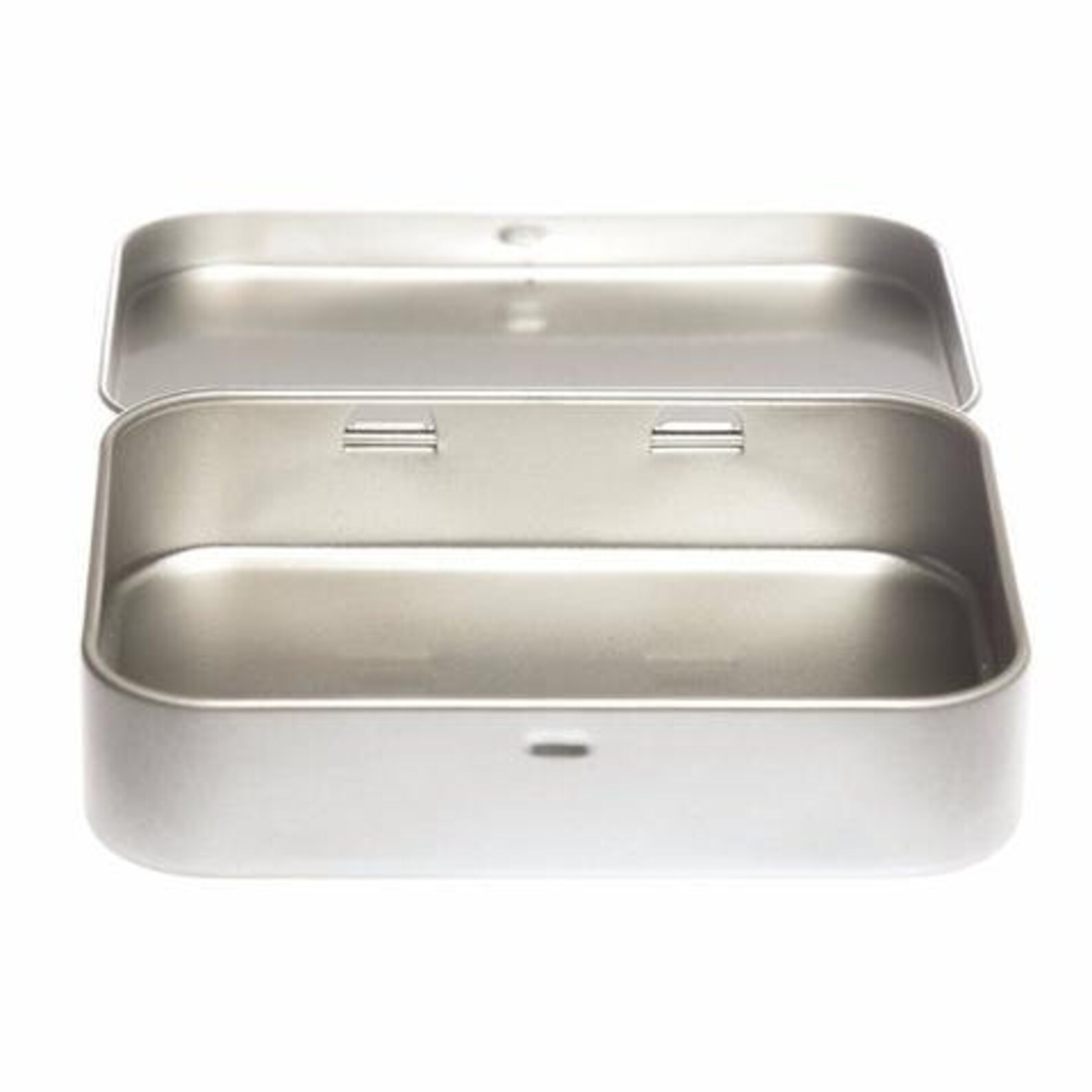 Rectangular Tins With Hinged Lid 4's Silver Shallow - Etsy