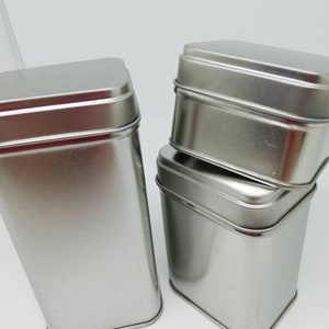Tall Silver Rectangle Tins (5's) 3 Sizes Avail - Stackable Tins ...
