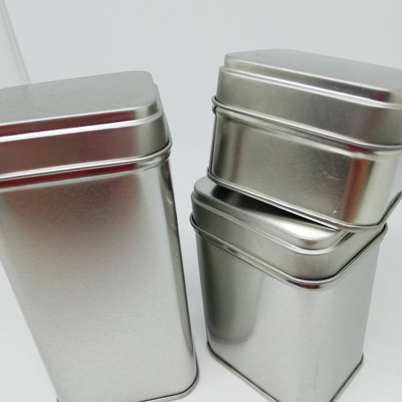 Tall Silver Rectangle Tins 5's 3 Sizes Avail Stackable - Etsy