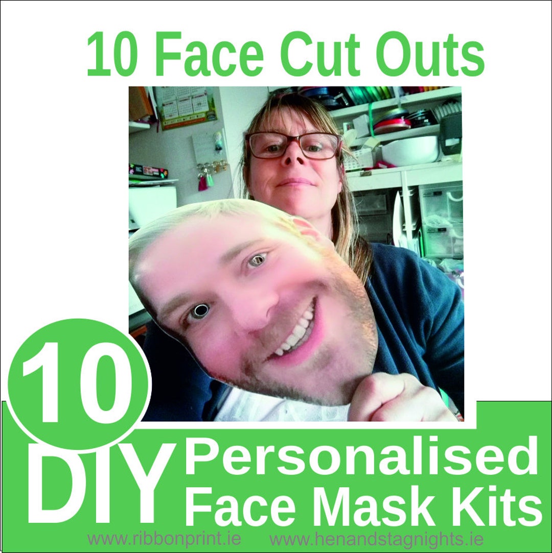 DIY Face Cut Out 10's Face Props Custom Made Personalized Face Masks ...